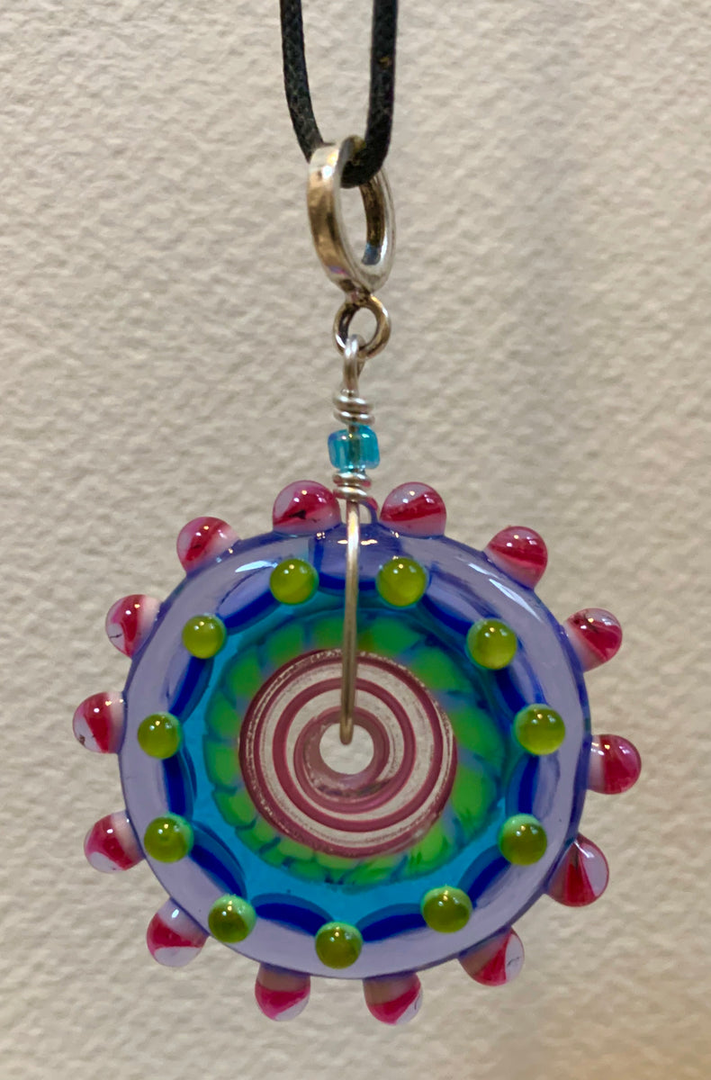 Disc bead pendant pastel #3 – Isis Ray Handmade Glass Beads